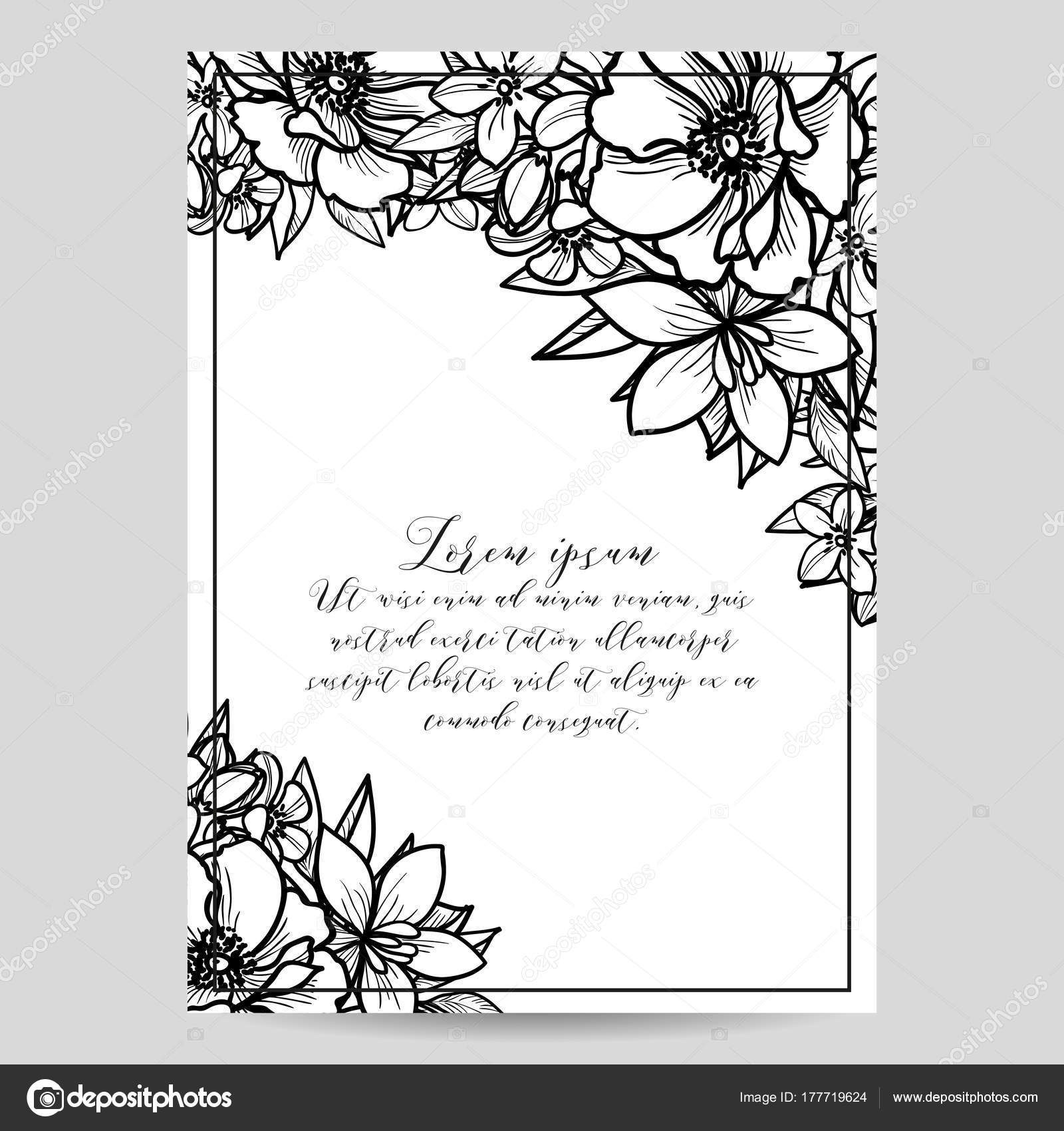 Floral Invitation Card Vector Illustration Stock Vector By ©all About