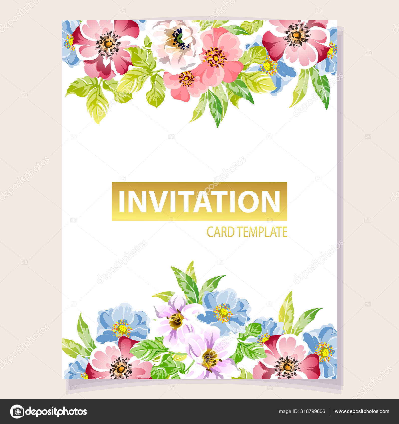 Vintage floral invitation card Stock Vector Image by ©All-about-Flowers ...
