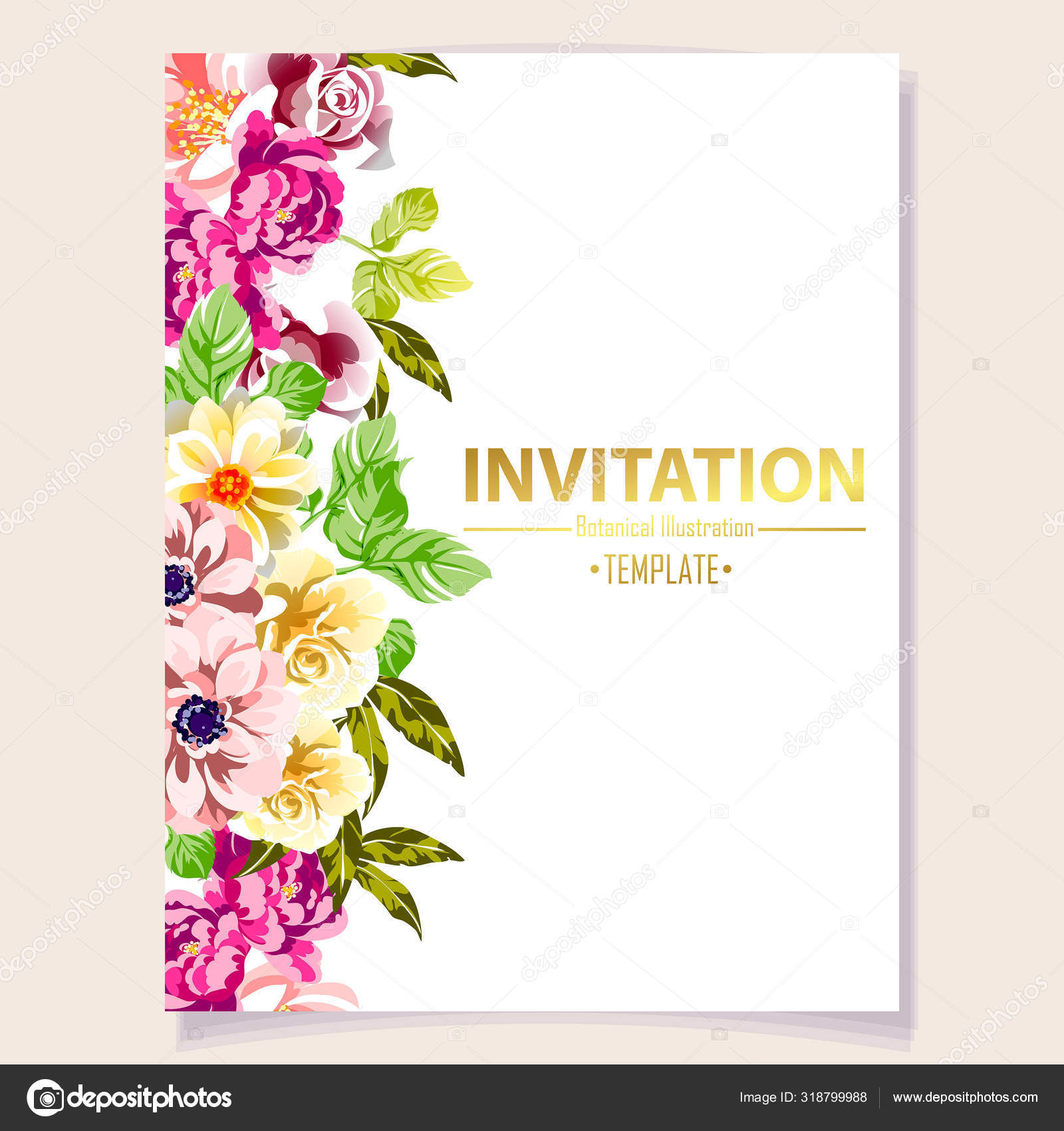 Vintage floral invitation card Stock Vector Image by ©All-about-Flowers ...