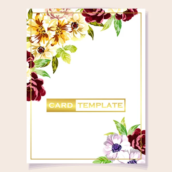 Floral Template Invitation Card Background Vector Illustration Stock ...