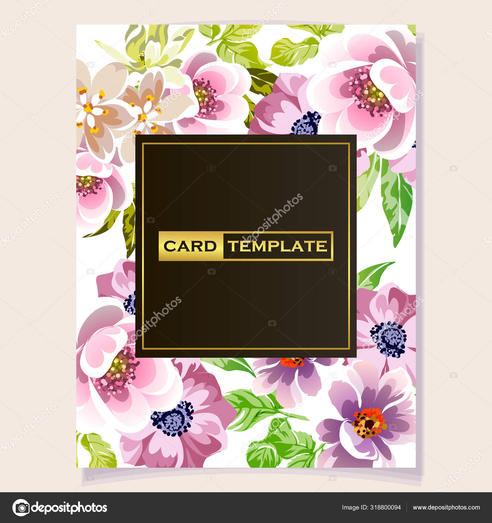 Vintage floral invitation card Stock Vector by ©All-about-Flowers 318800094