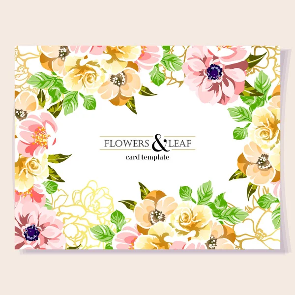 Floral Template Invitation Card Background Vector Illustration Stock ...