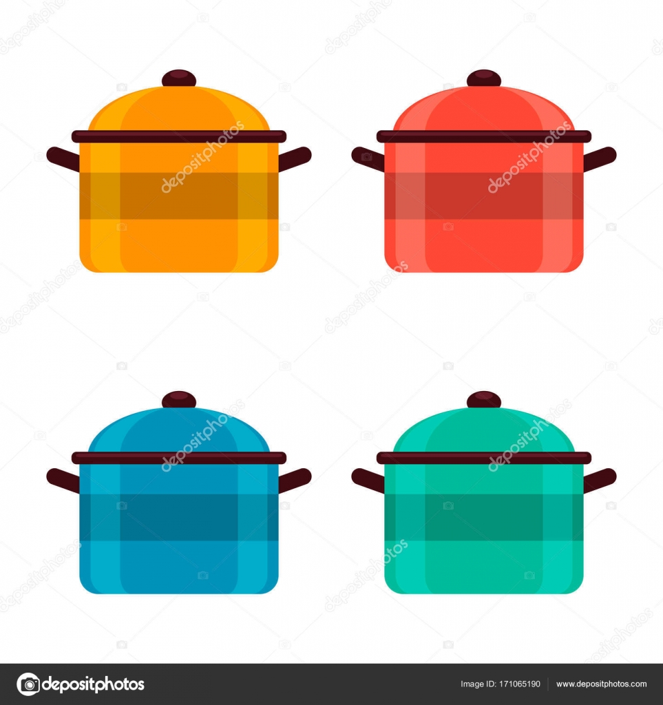 Set von Töpfen, Vektorillustration. Stock-Vektorgrafik von ©BalaguR ...