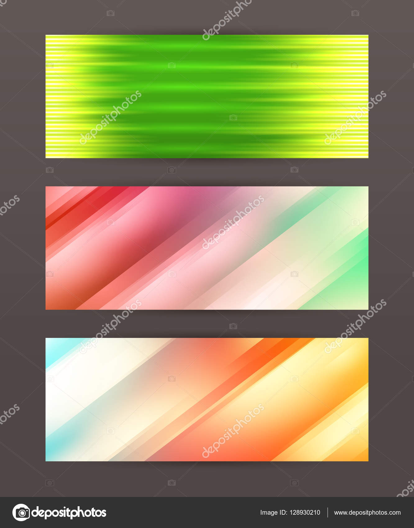 Set Horizontal banner design element background glow abstract sh Stock ...