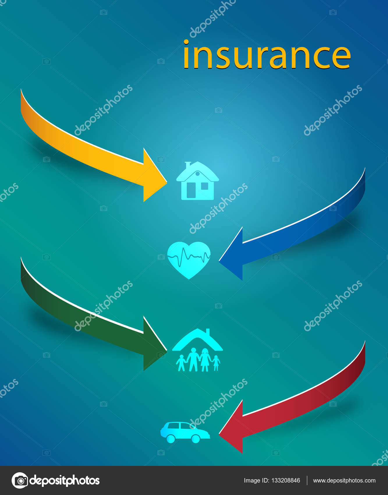 Insurance services cover page booklet arrows concept01 Stock Vector ...