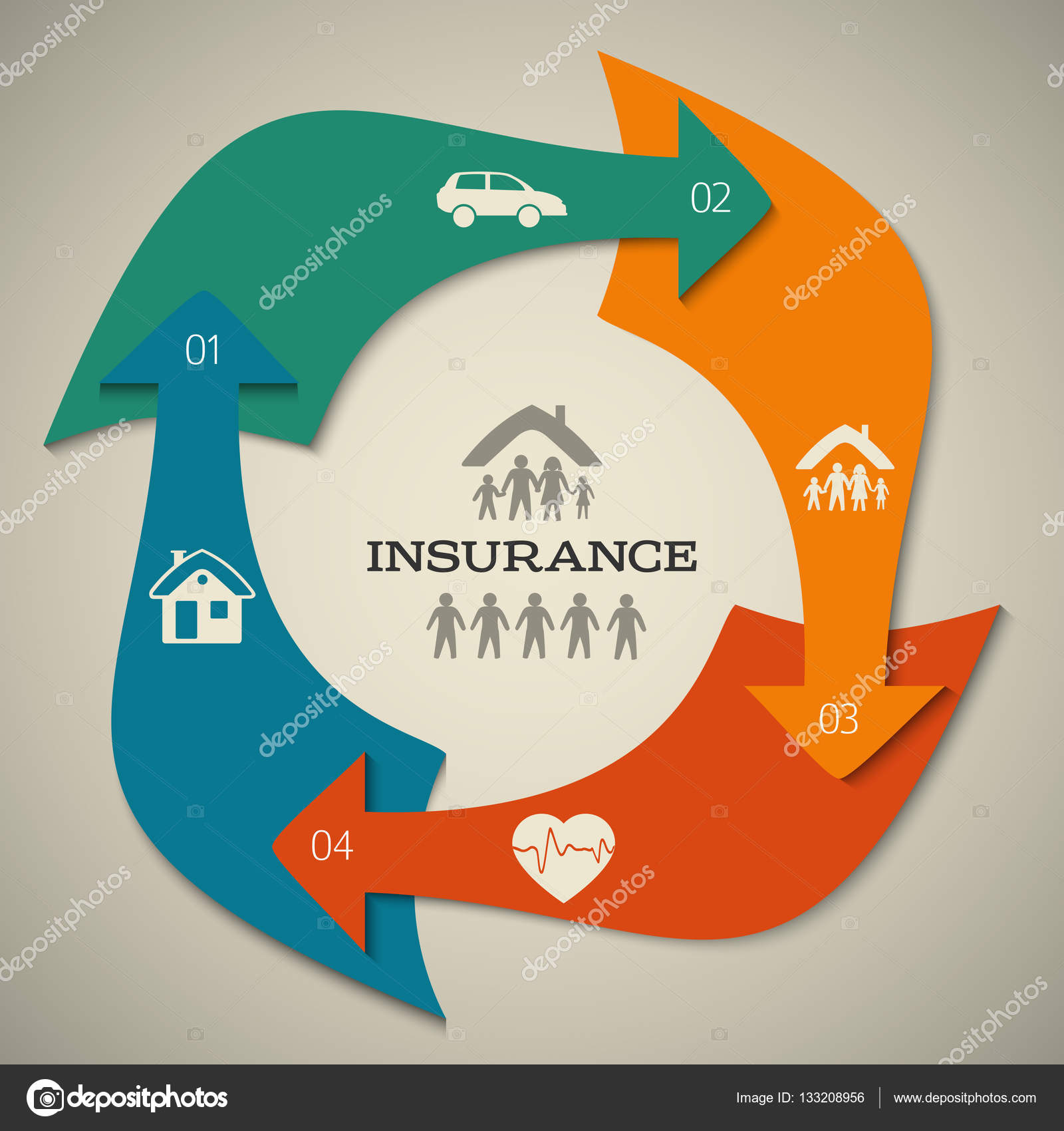 Insurance services cover page booklet arrows concept03 Stock Vector ...
