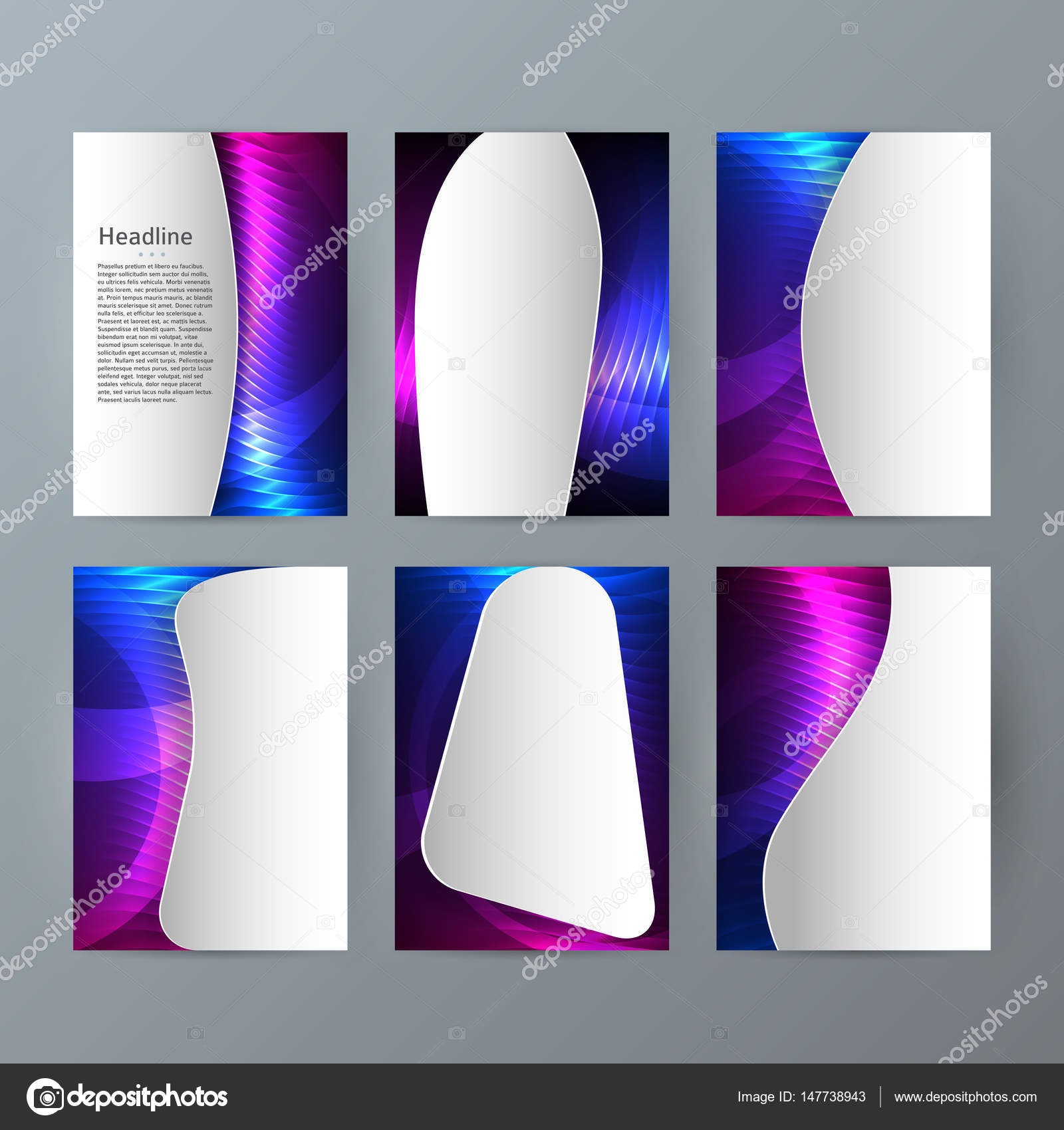 Vertical template page brochure format A4 set layouts08 Stock Vector ...