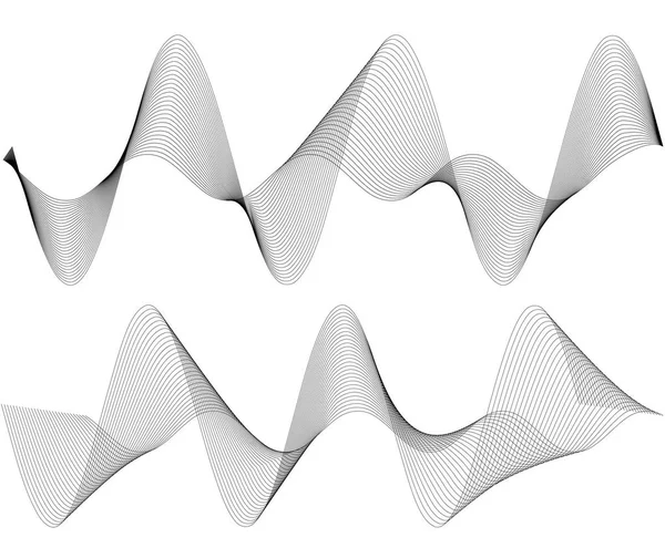 Design Elements Wave Many Black Lines Circle Twist Abstract Wavy Stock ...