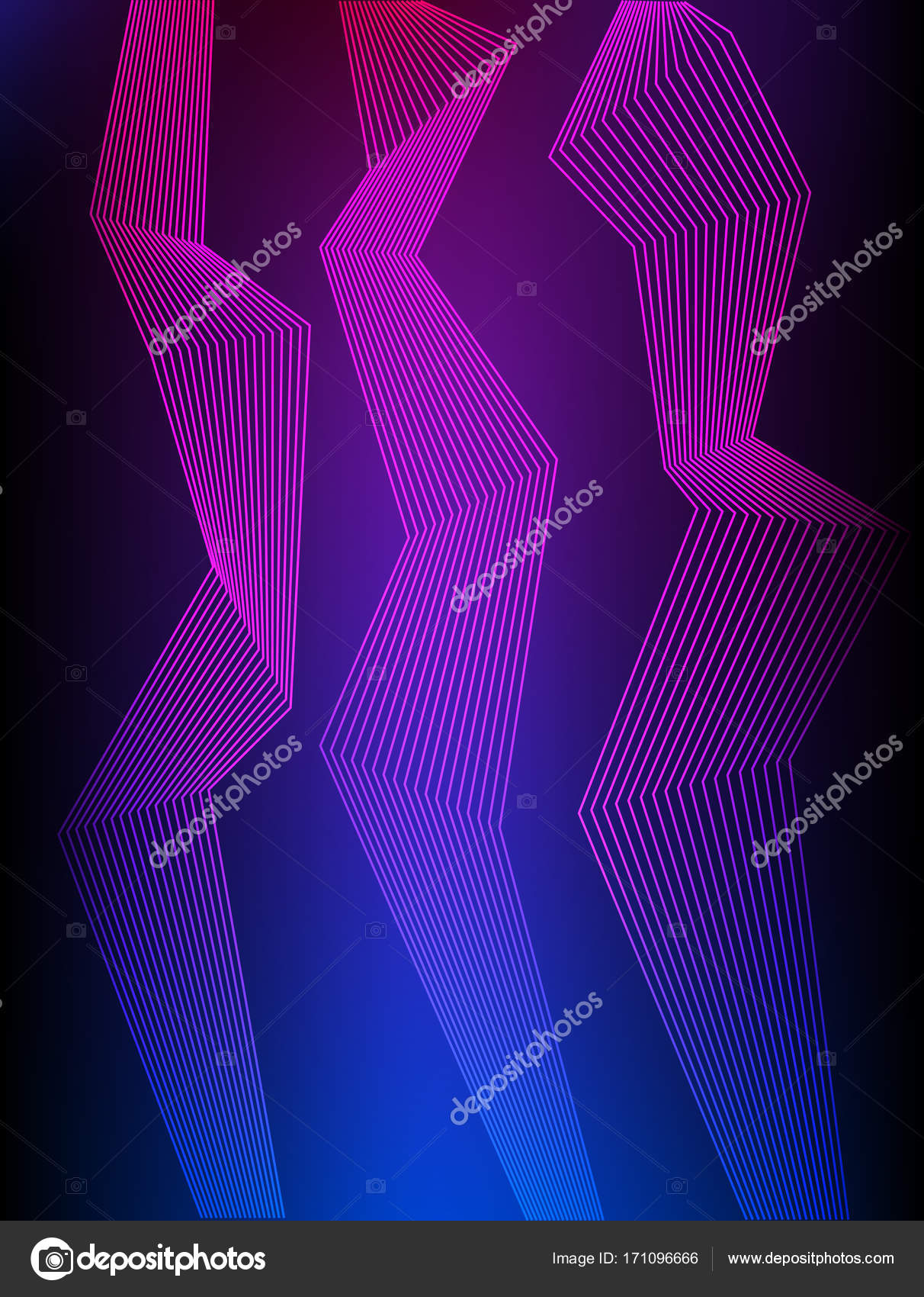 Neon Design element wavy from many parallel lines02 Stock Vector Image ...