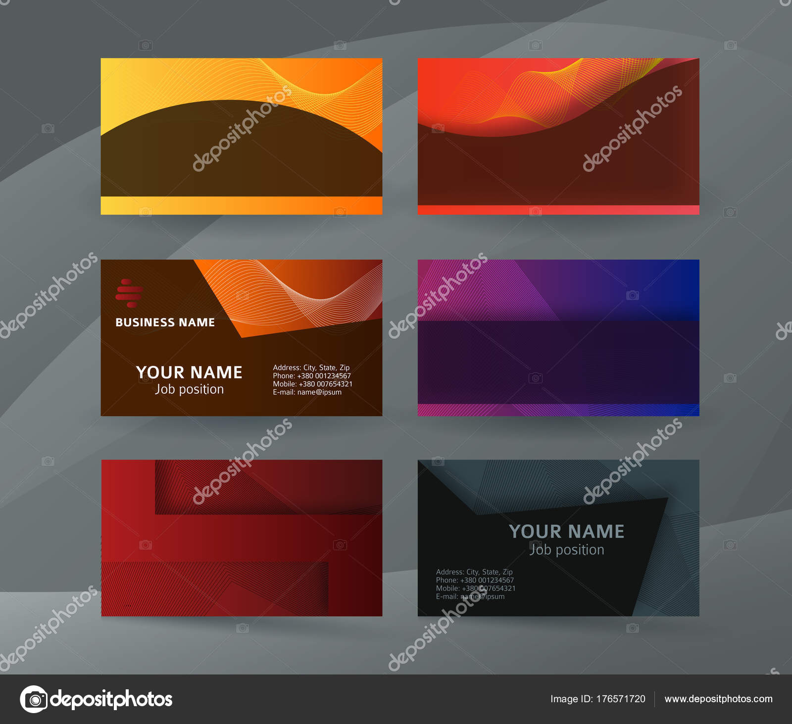 Business card set background design for corporate style14 Stock Vector ...