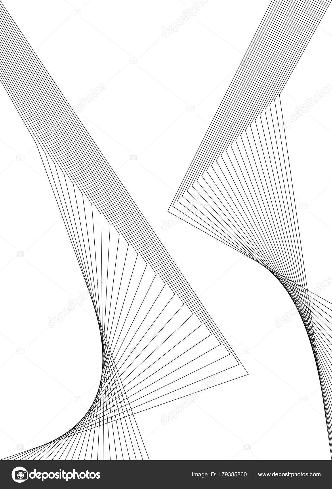 Curva Con Diseños De Líneas Rectas