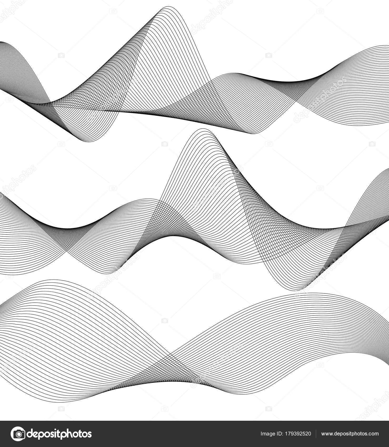 Wave Design element many parallel lines wavy form25 — Stock Vector ...
