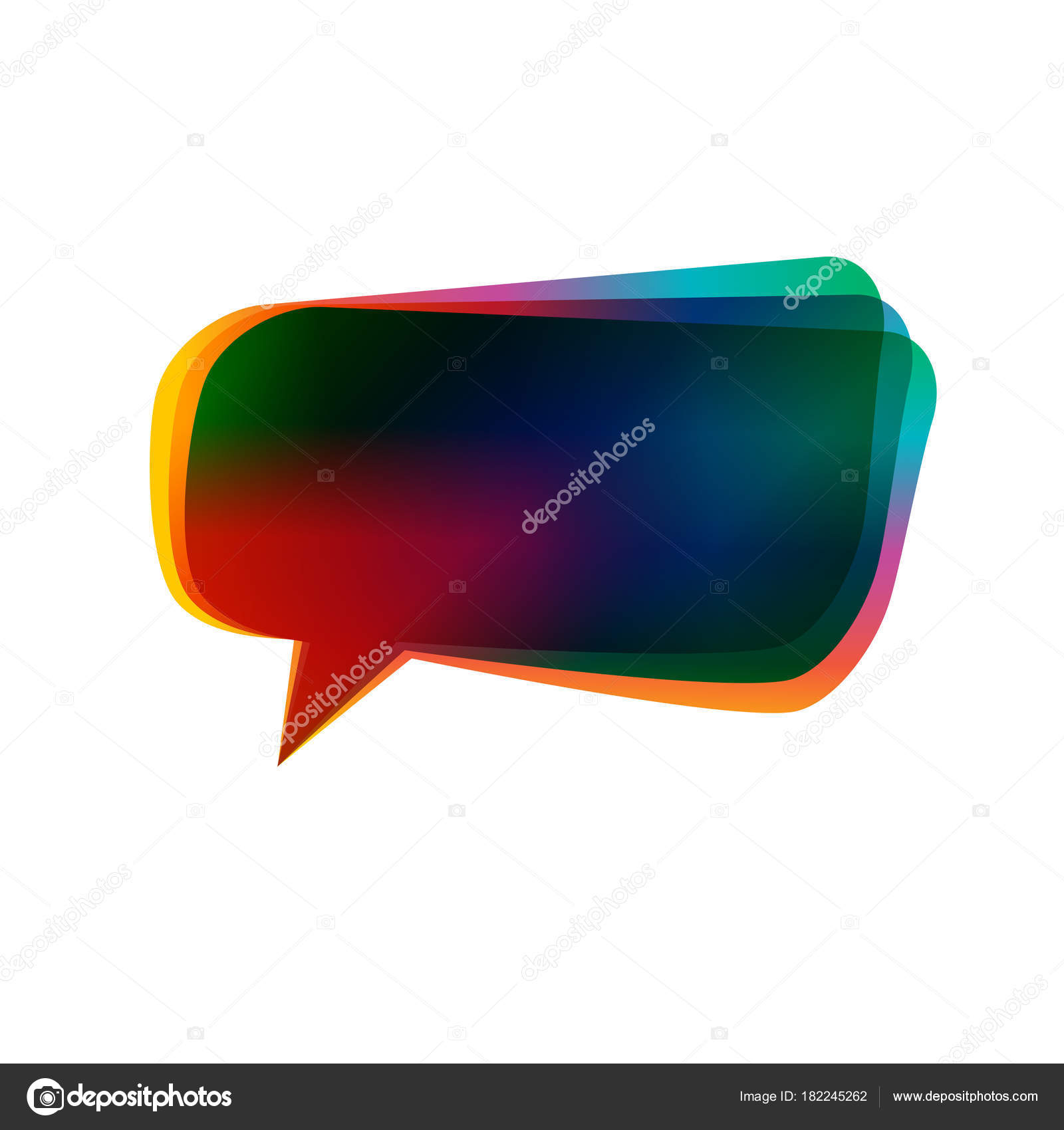 Bubble shape banner for message quote text dark background08 Stock ...