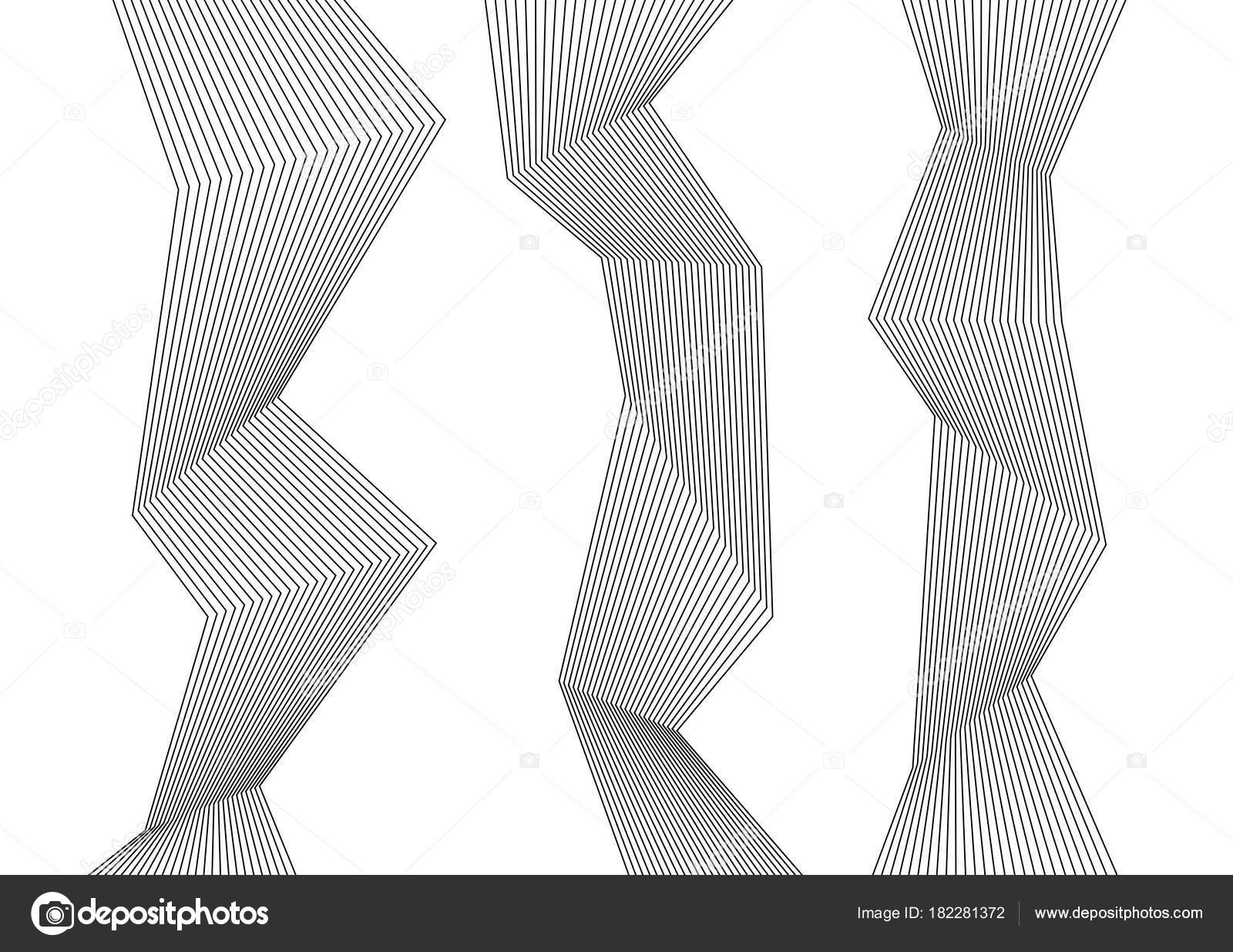Design element Piligonal many parallel lines wavy form08 Stock Vector ...