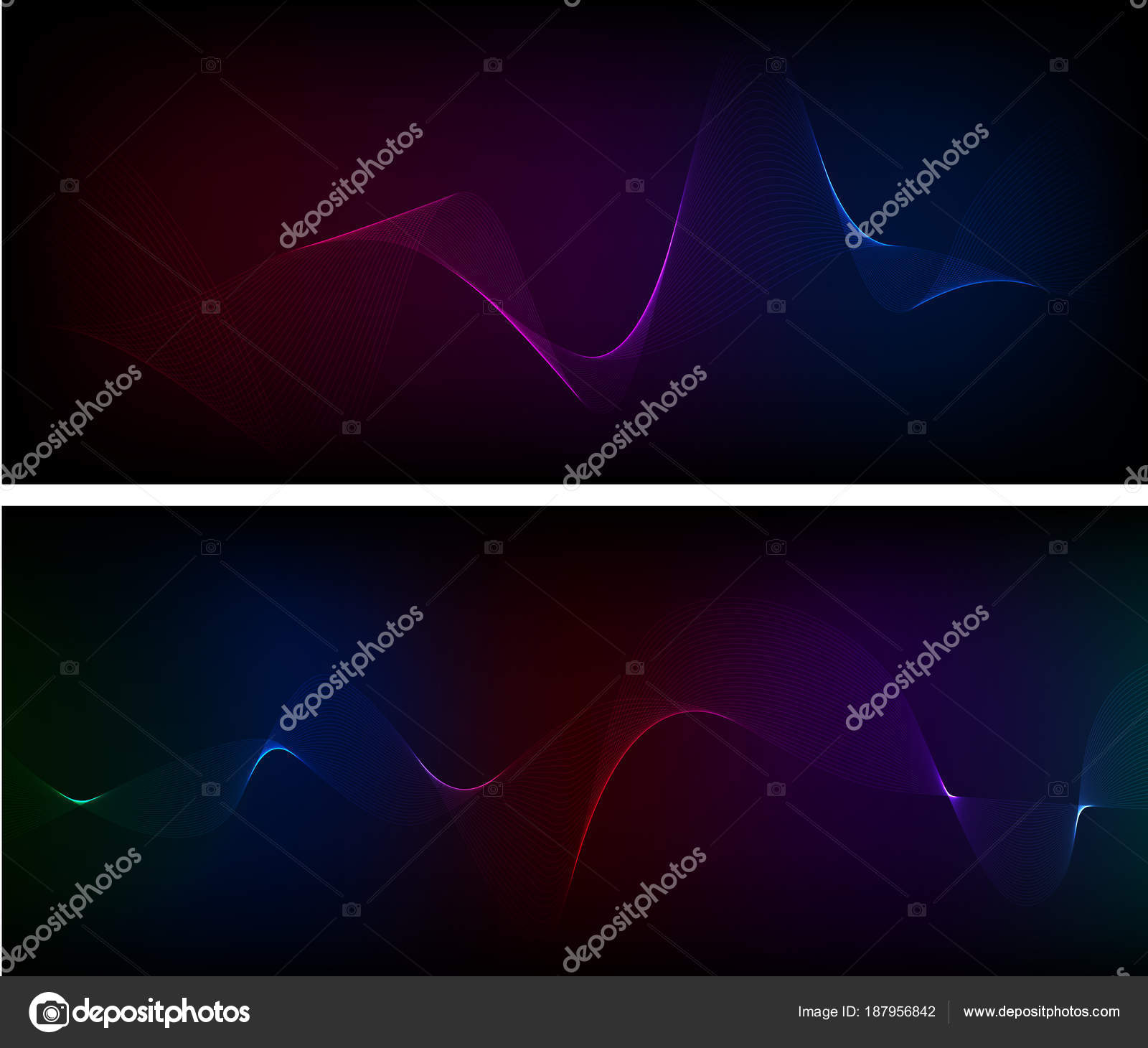 Neon glow light effect Set banners background01 Stock Vector Image by ...
