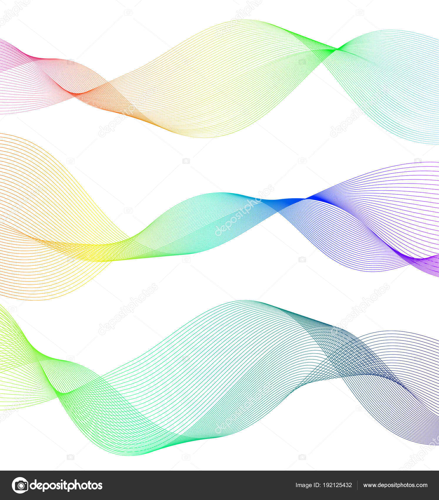 Design elements Wave colors lines on white background isolated11 Stock ...