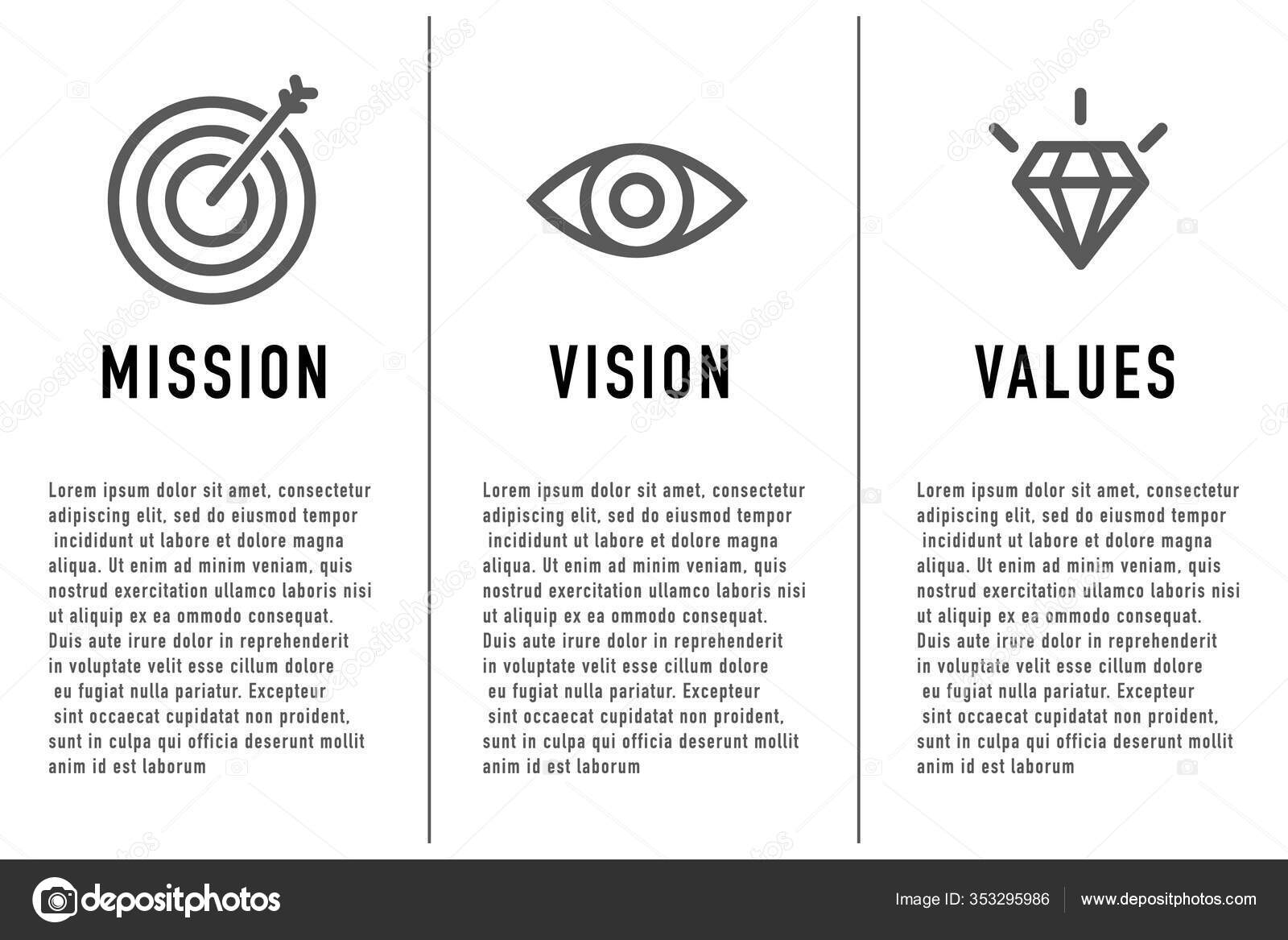 Mission Vision Values Web Page Template Modern Flat Design Concept ...