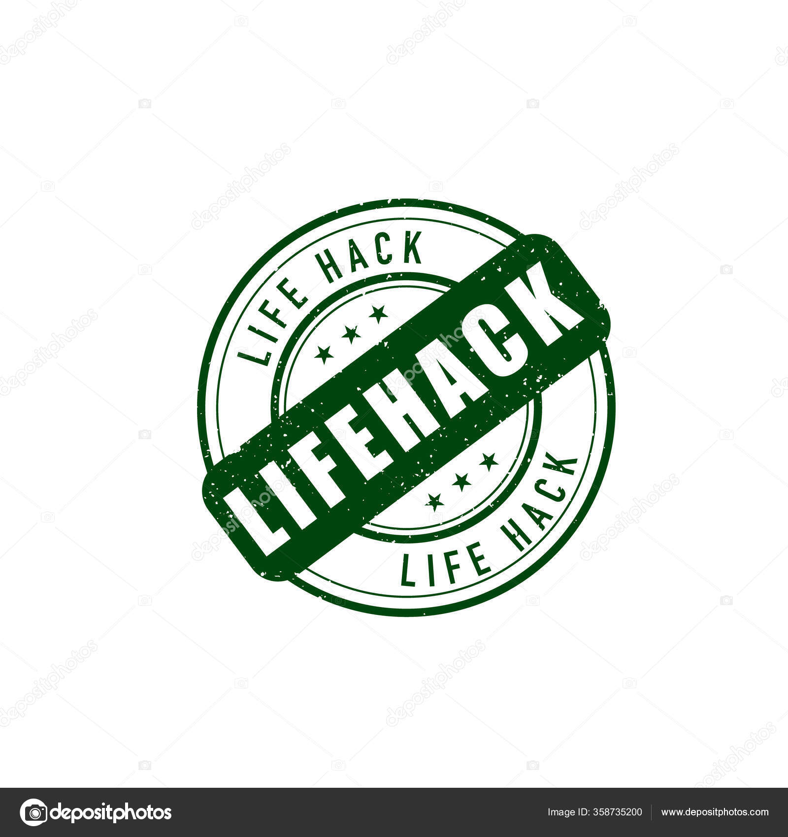 Lifehack Vector Stamp Isolated White Background — Stock Vector ...