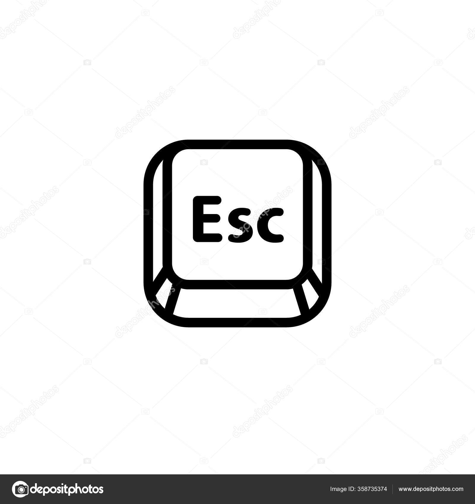 Esc Escape Key Icon Keyboard Button Symbol Black White Outline Stock ... Esc Escape Key Icon Keyboard Button Symbol Black White Outline Stock ...