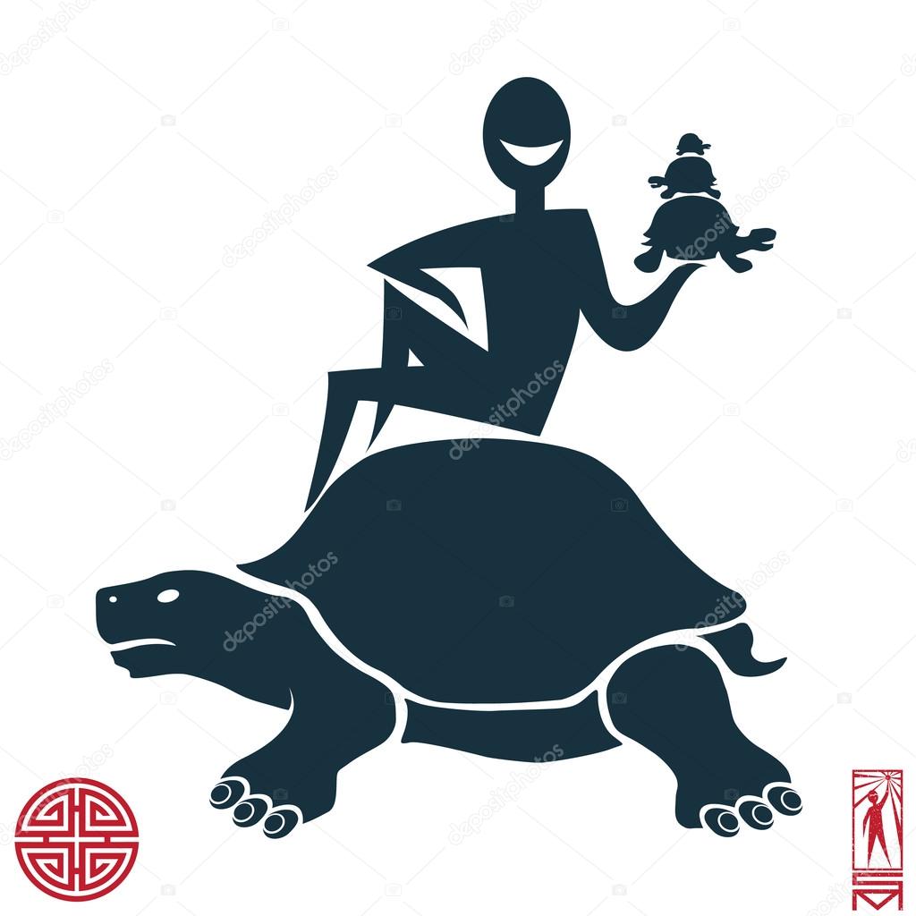 The character on the shell of the turtle Stock Vector Image by ...