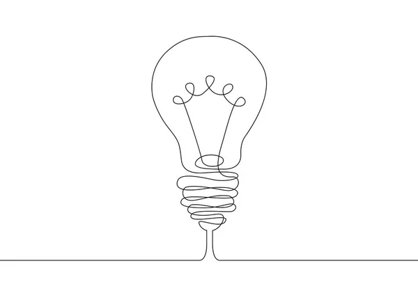 One line drawing light bulb symbol idea and creativity isolated on ...