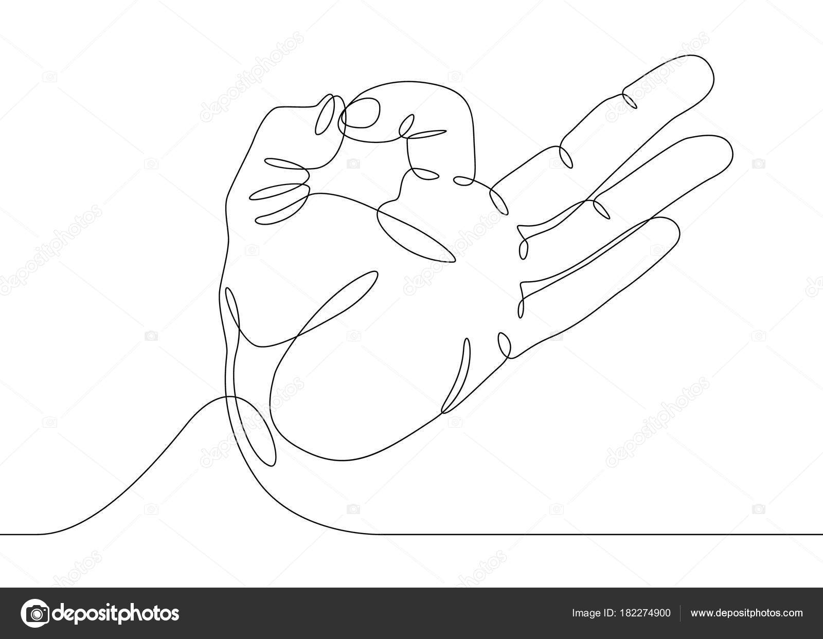 Continuous line drawing hand showing OK gesture Stock Vector by ...