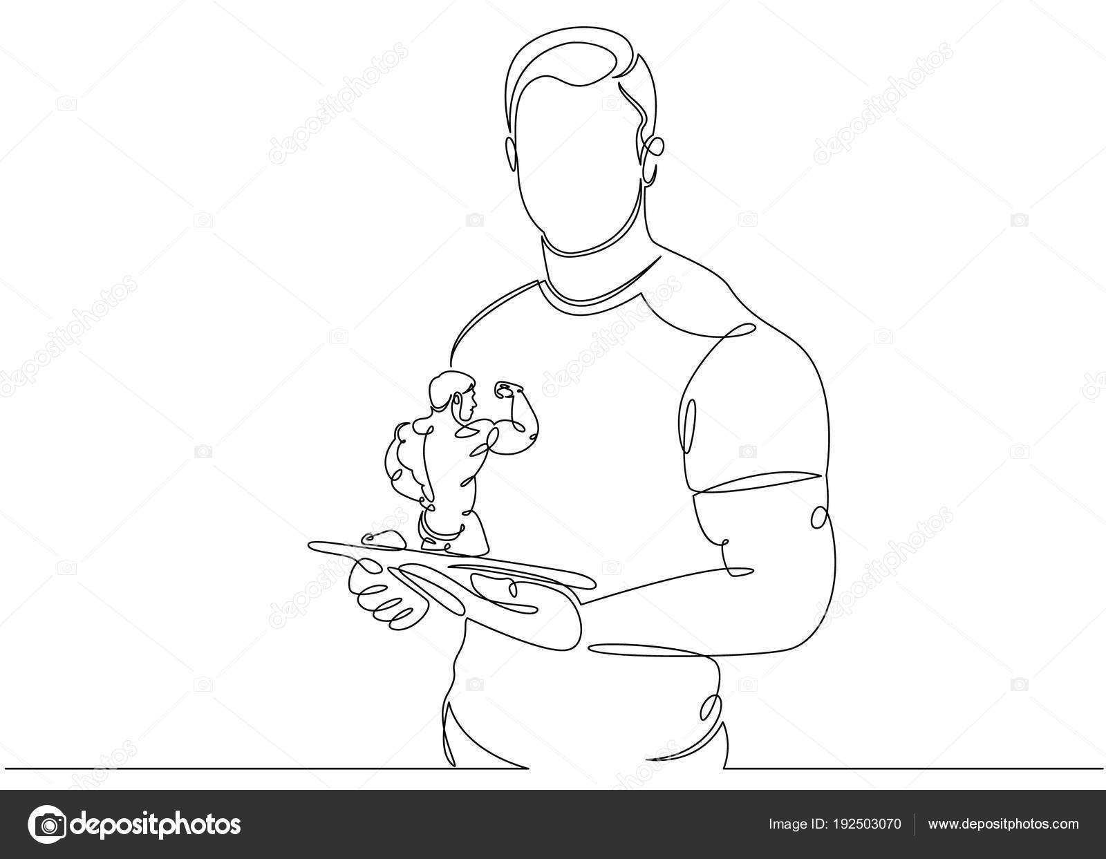 Continuous single drawn one line sports coach trainer Stock Vector ...