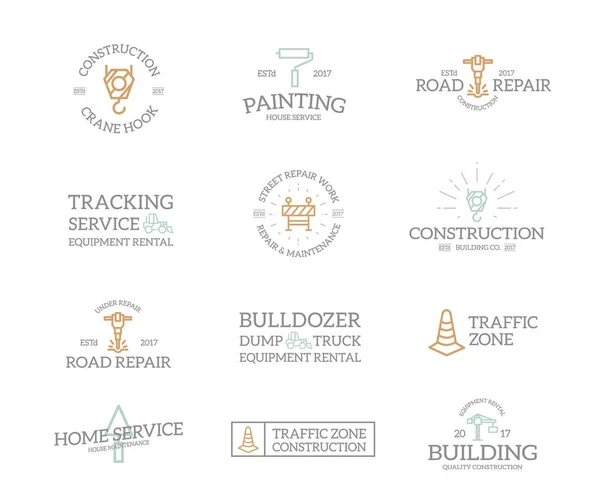 Construction logo vintage Vector Art Stock Images | Depositphotos