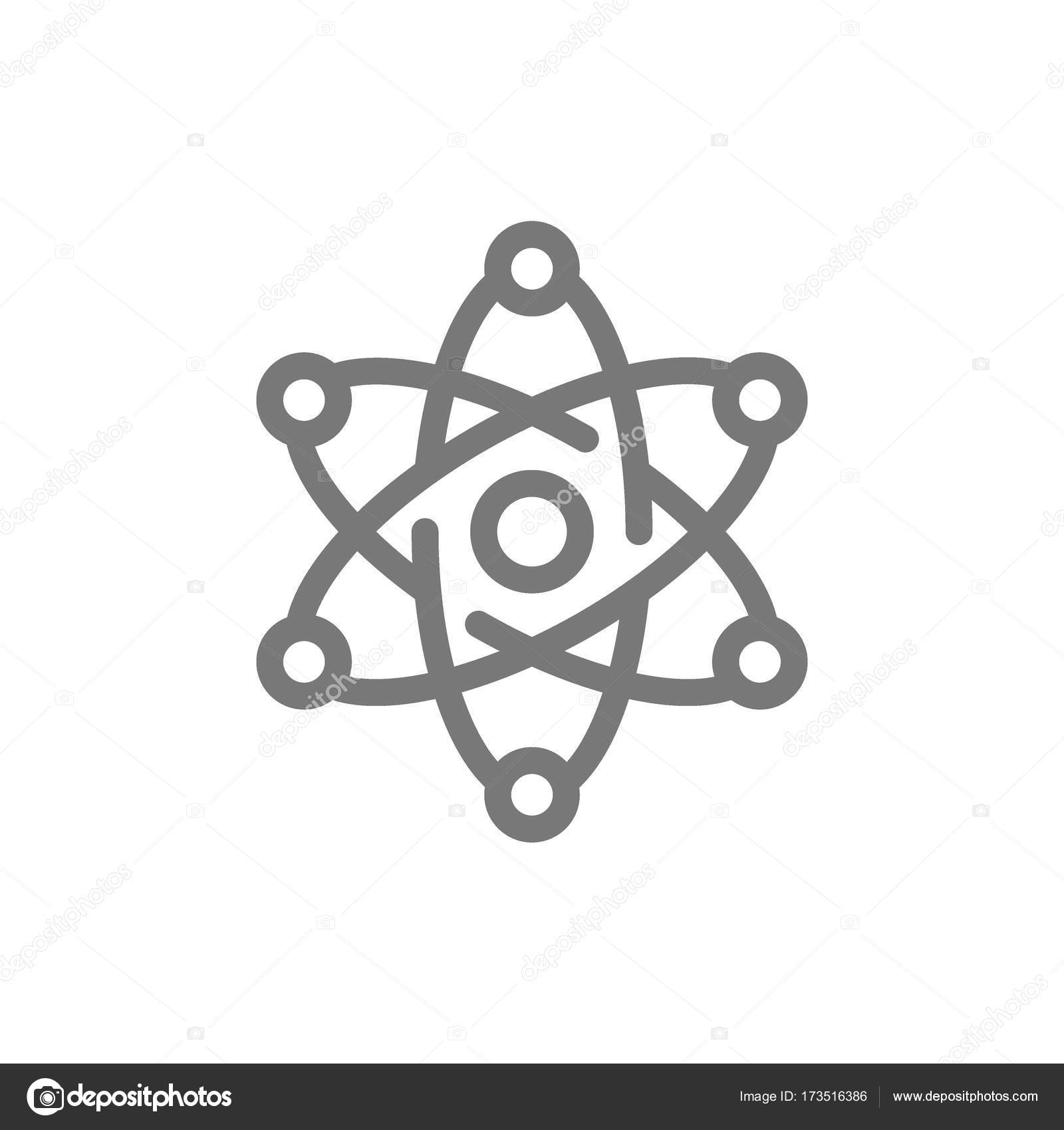 Simple atom and molecule line icon. Symbol and sign vector illustration ...