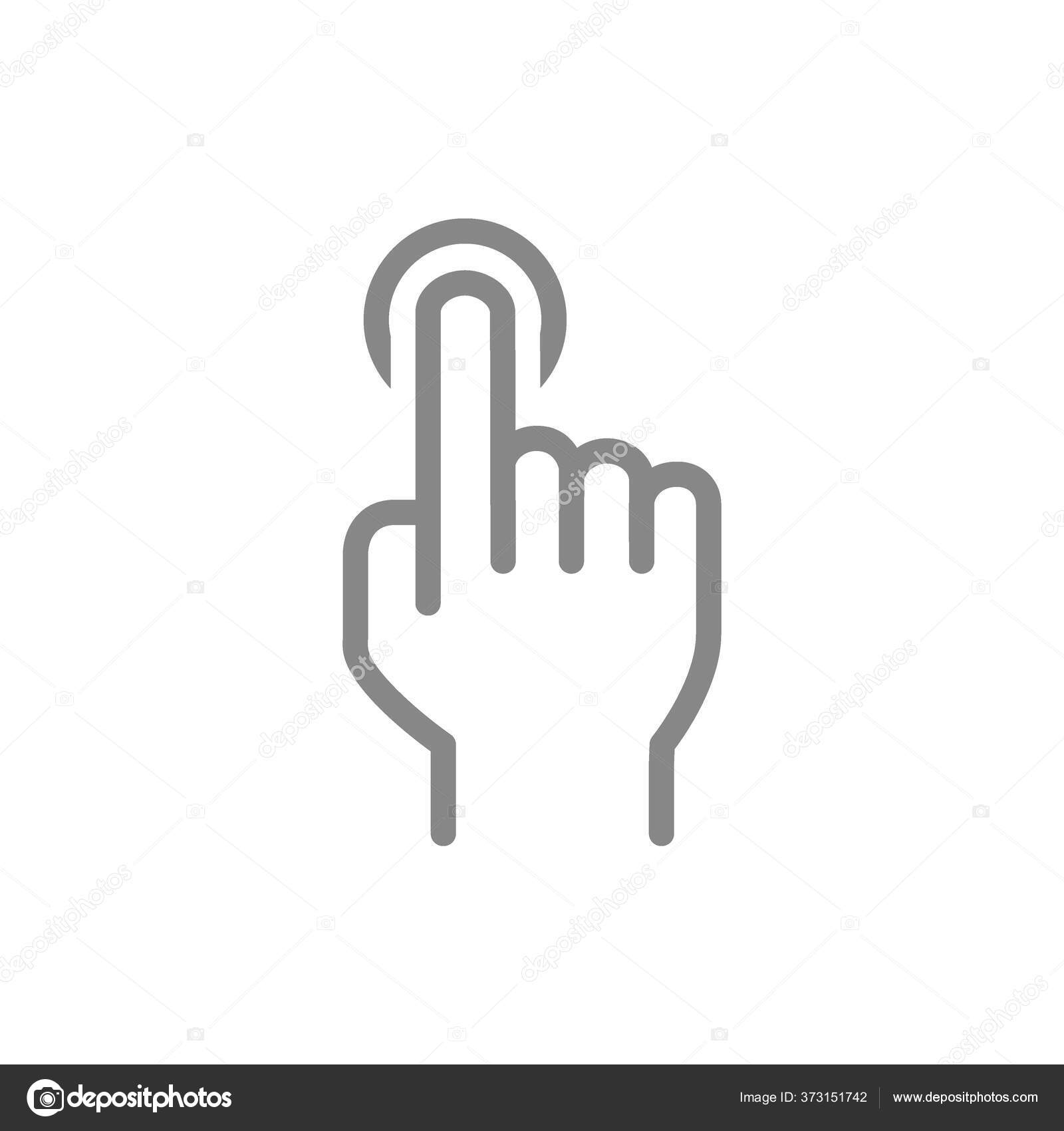 One-finger click line icon. Single tap, touch screen hand gesture ...