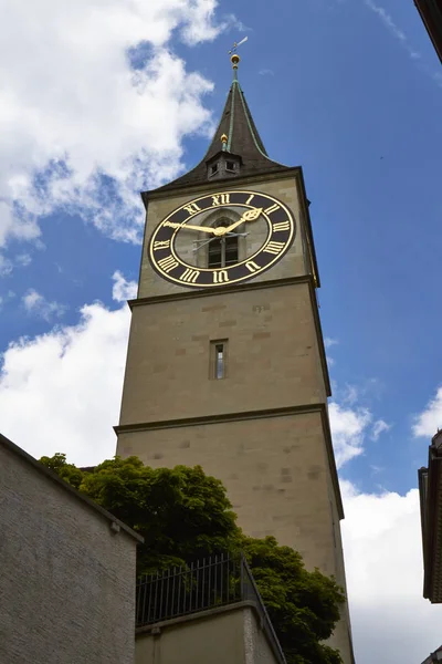 Tower and clock in Zurich, Switzerland – Stock Editorial Photo ...