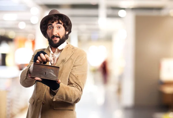 Sad homeless man with thumb down — Stock Photo © kues #128871828