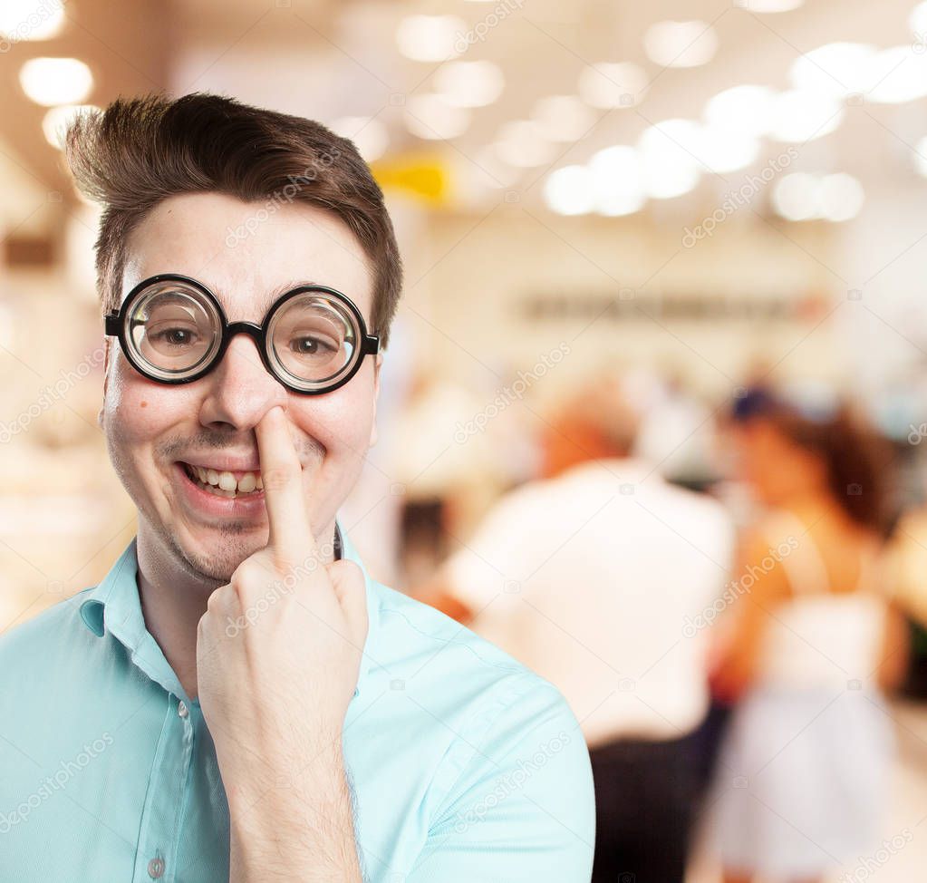 Crazy young man joking — Stock Photo © kues #128850414