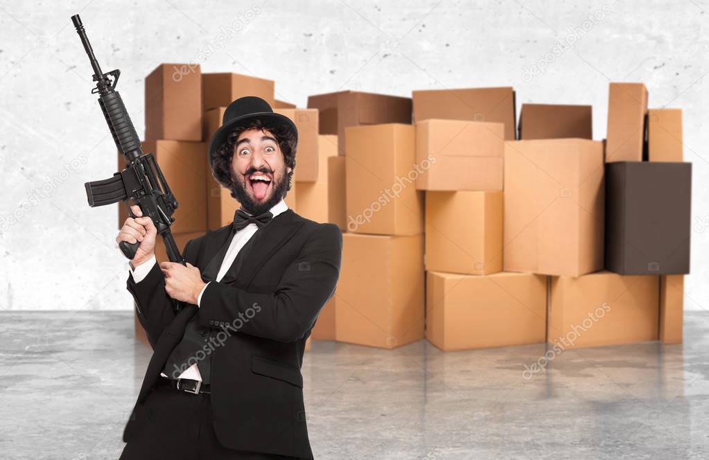 Crazy man with gun Stock Photo by ©kues 128860286