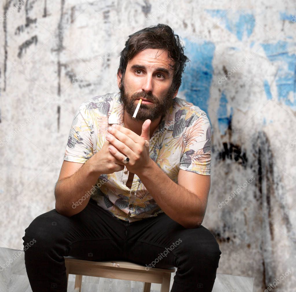 Photos: rock stars smoking | Rock star smoking a cigarette — Stock ...