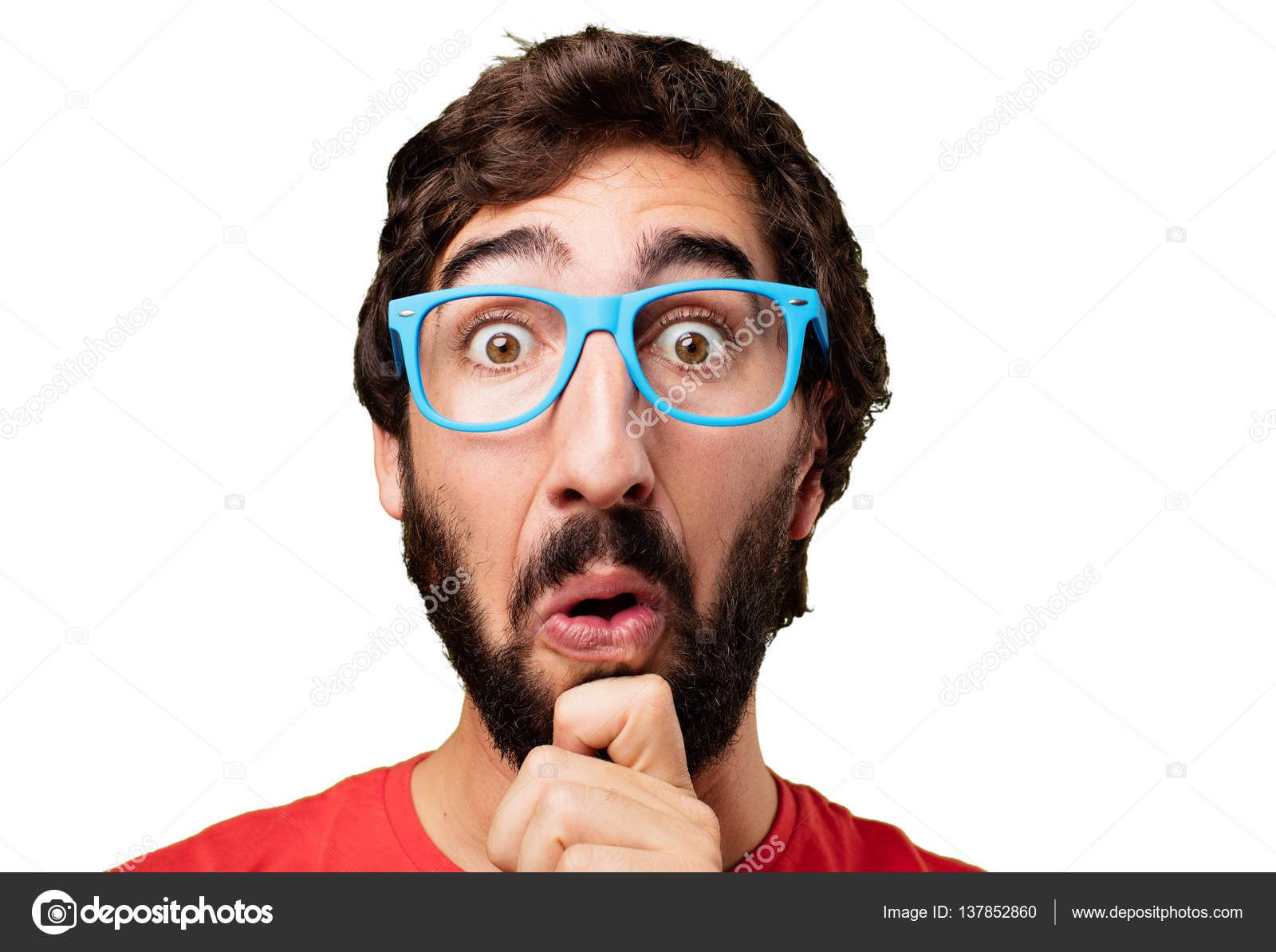 joven loco con cara de duda — Foto de stock © kues #137852860