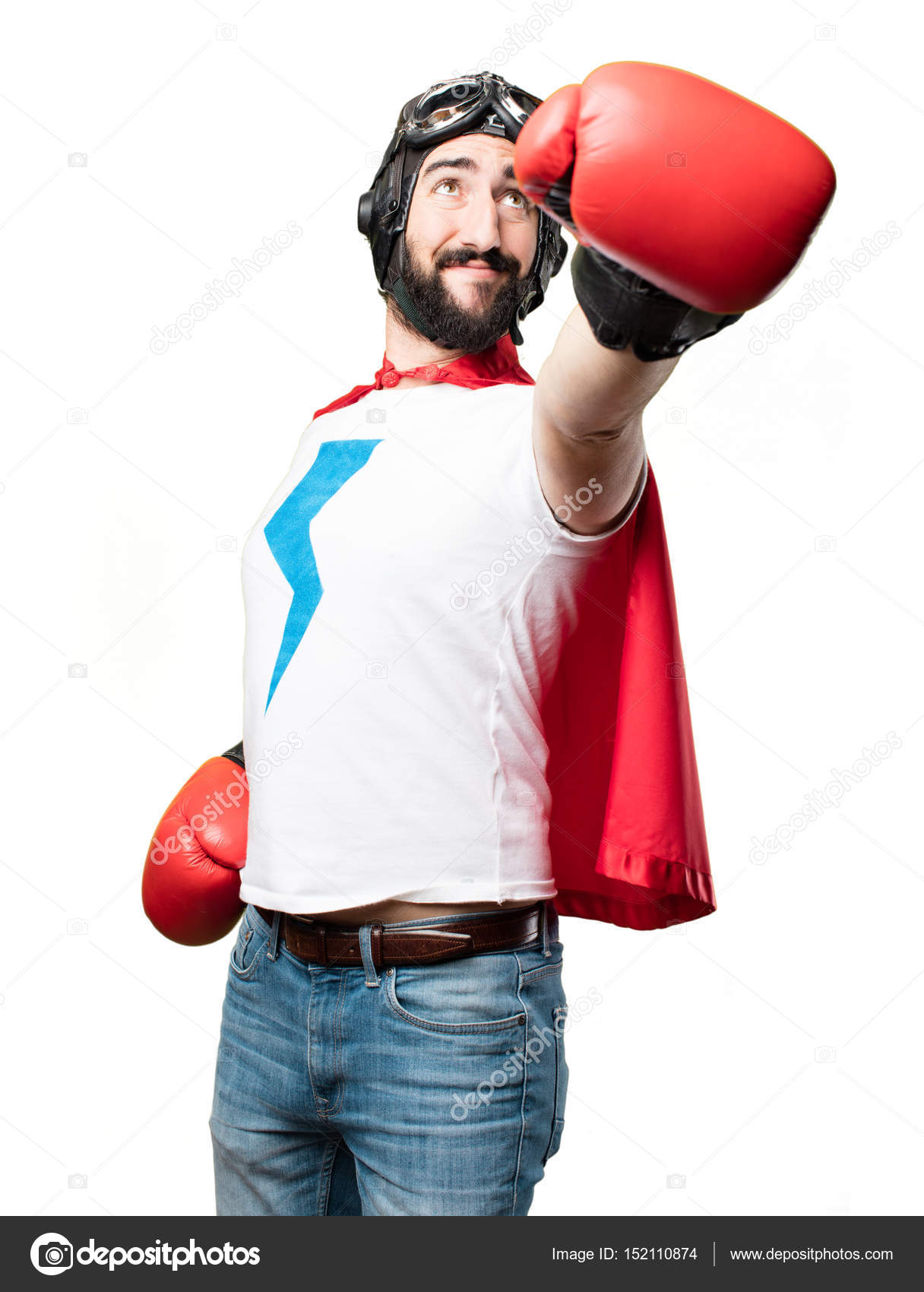 Young super hero with boxing gloves — Stock Photo © kues #152110874