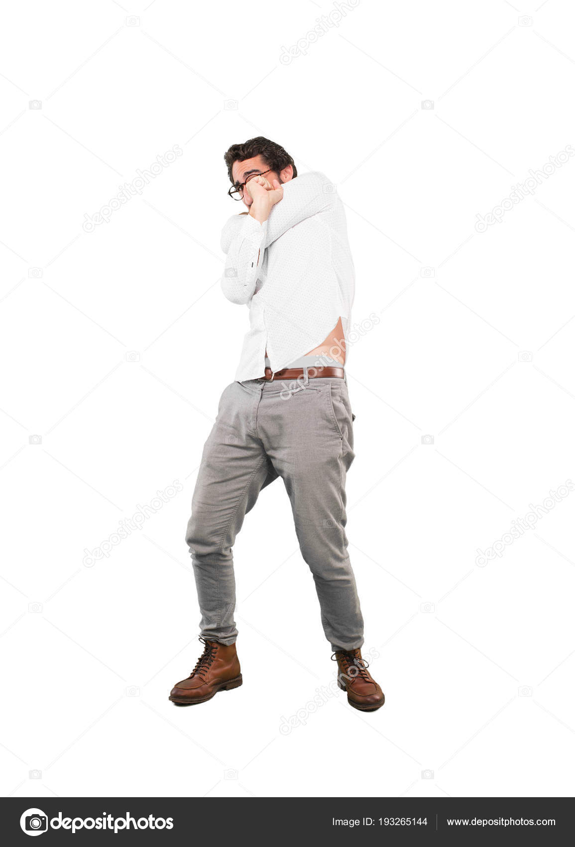 Terrified Man Full Body