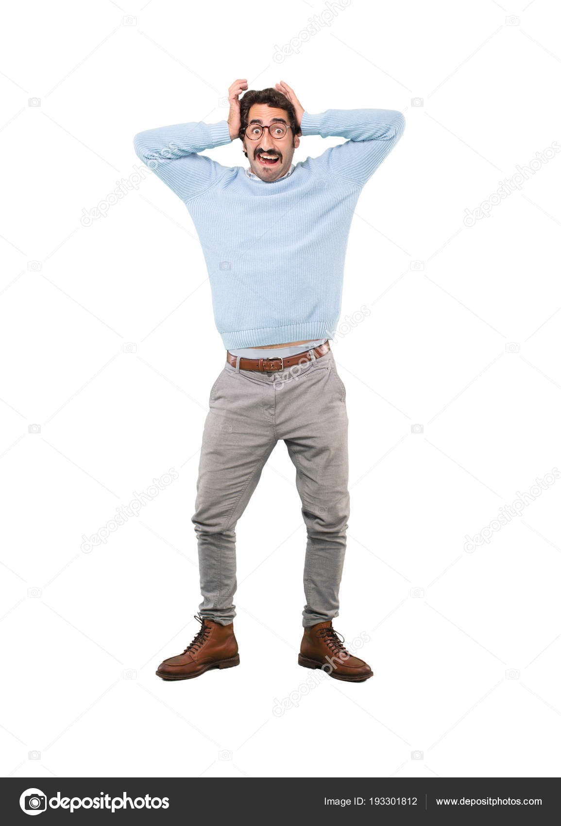 Scared Man Full Body