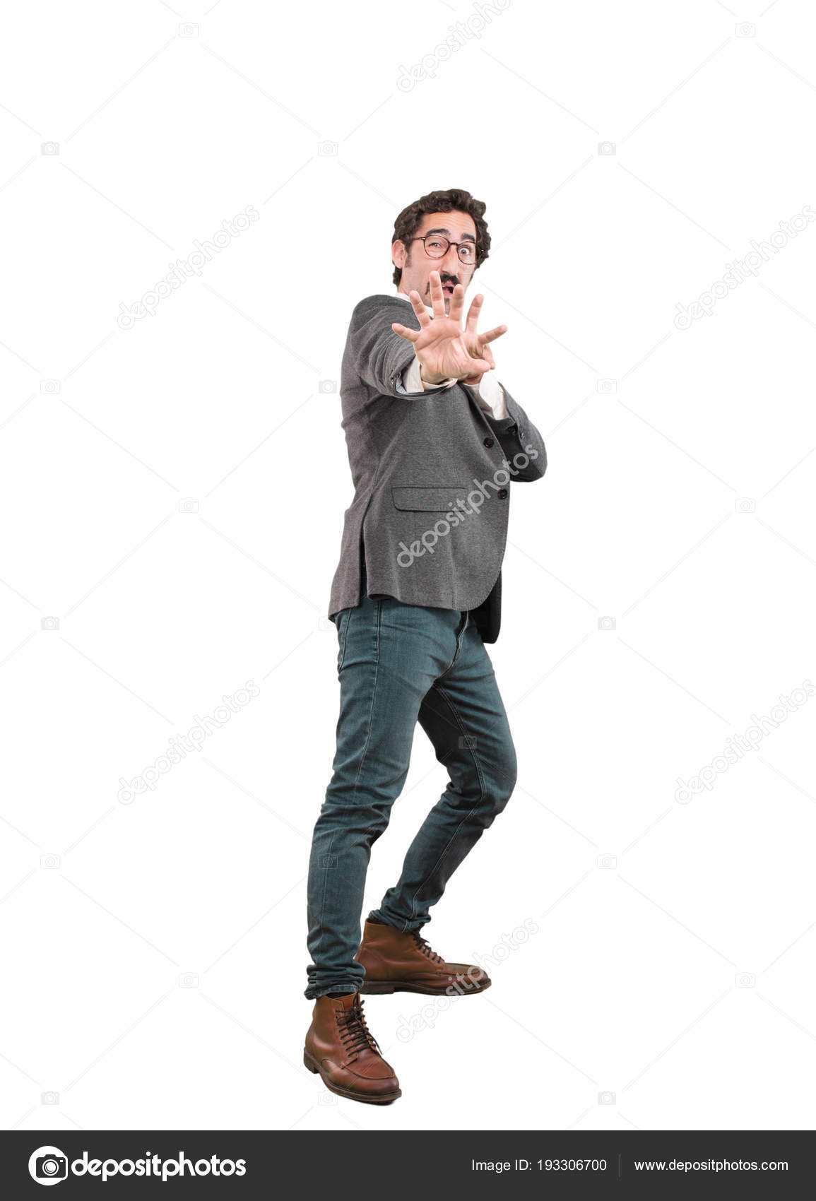 Scared Man Full Body