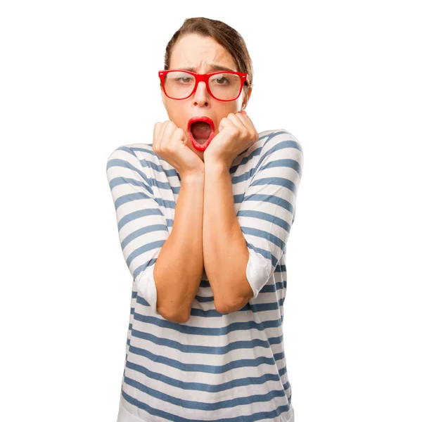 Young cool woman fear face — Stock Photo © kues #62226611