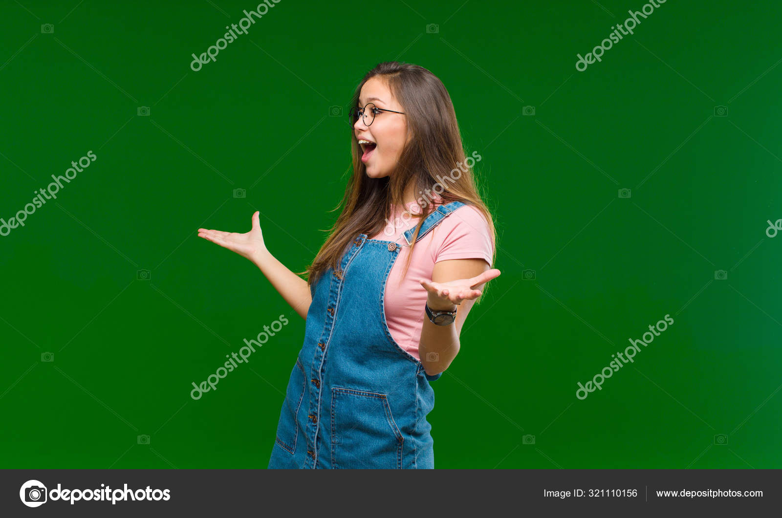 Young Pretty Woman Performing Opera Singing Concert Show Feeling ...