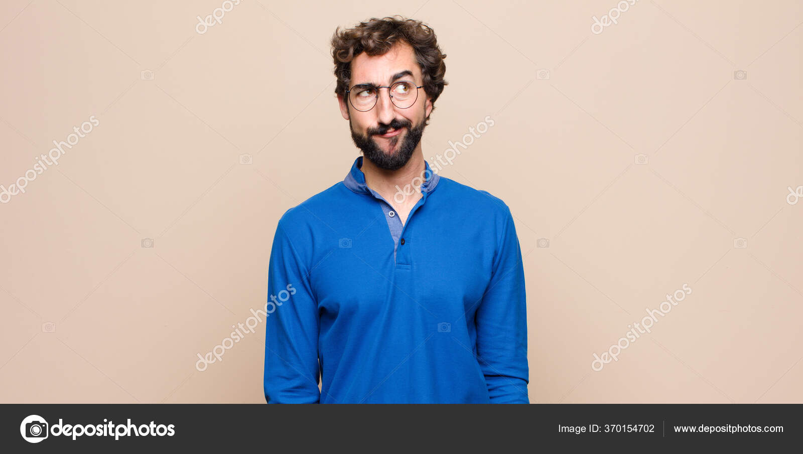 Young Handsome Man Looking Puzzled Confused Wondering Trying Solve ...