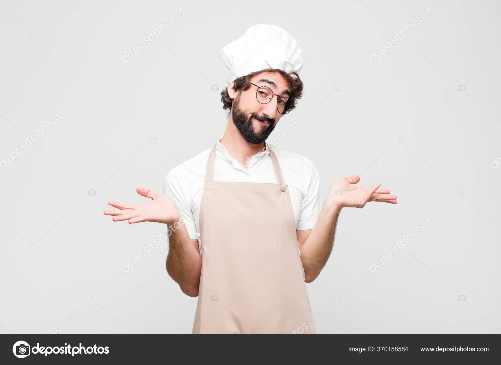 Young Crazy Chef Feeling Puzzled Confused Unsure Correct Answer ...