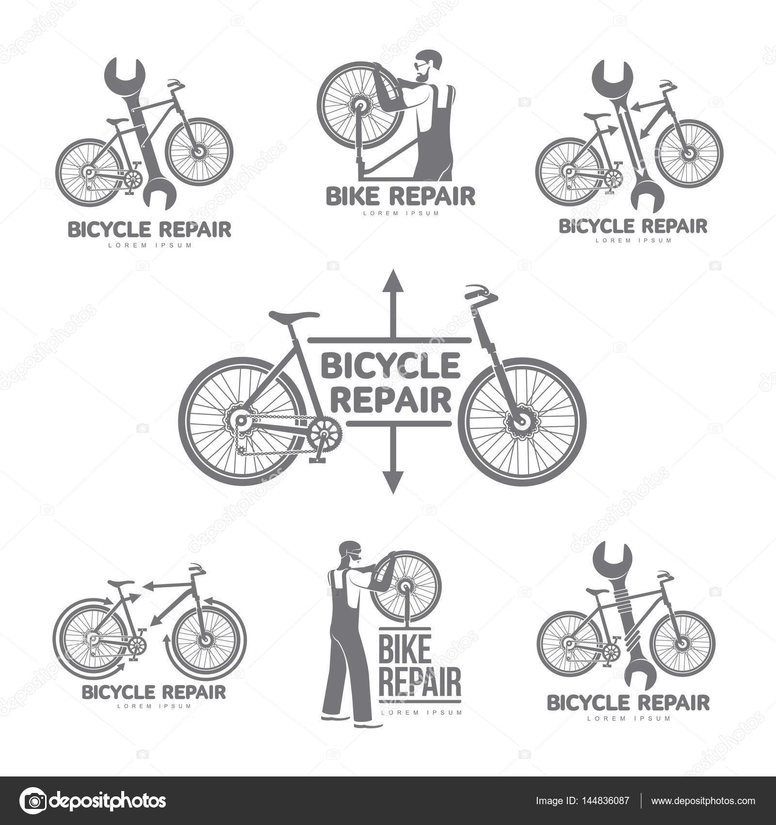 Bicycle repair workshop vector logo template Stock Vector Image by ...