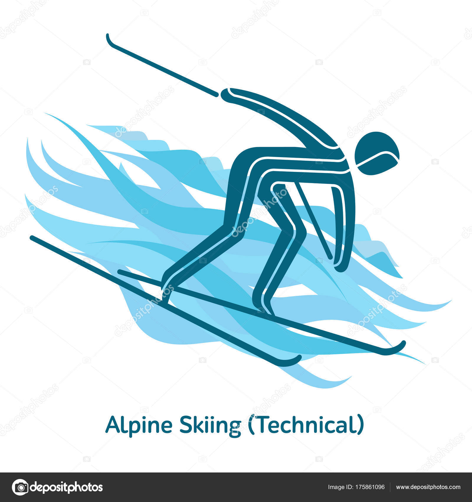 Alpine Skiing Icon Olympic Species Events 2018 Winter Sports Games ...