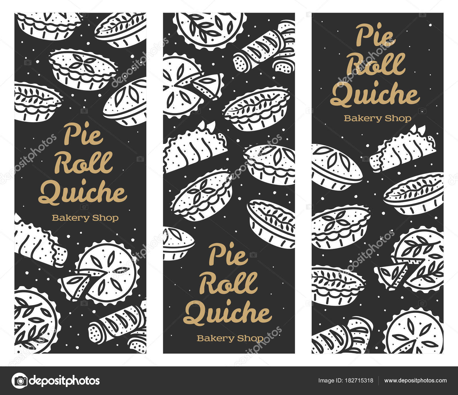 Meat pie, roll, quiche banner illustration Stock Vector Image by ...