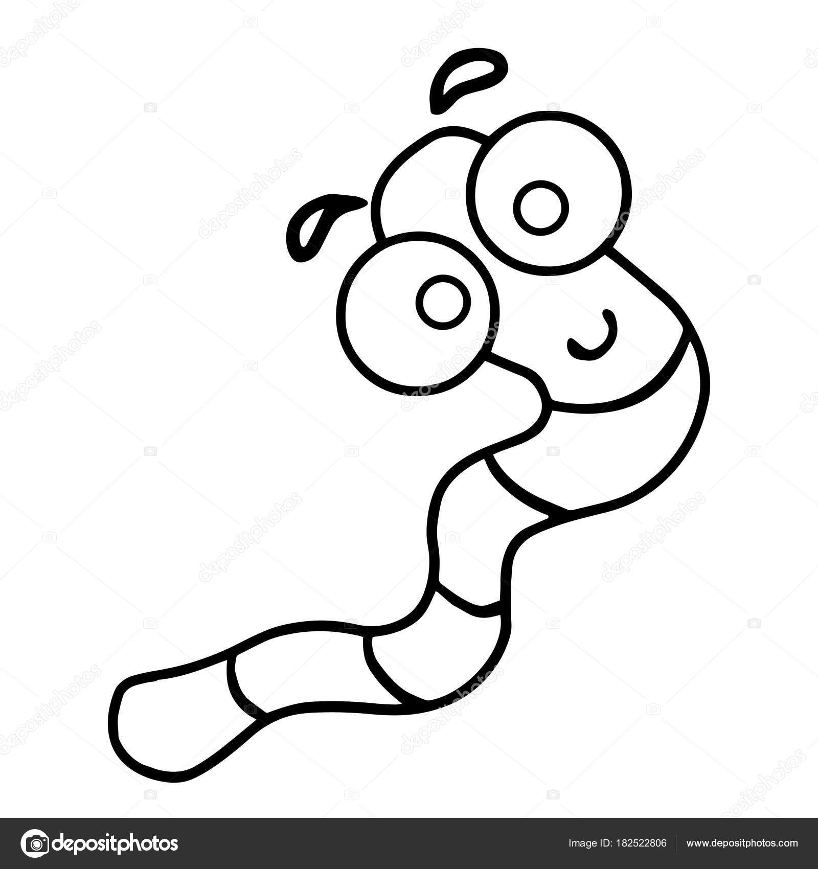 Cute Cartoon Worm White Background Childrens Prints Shirt Color Book ...