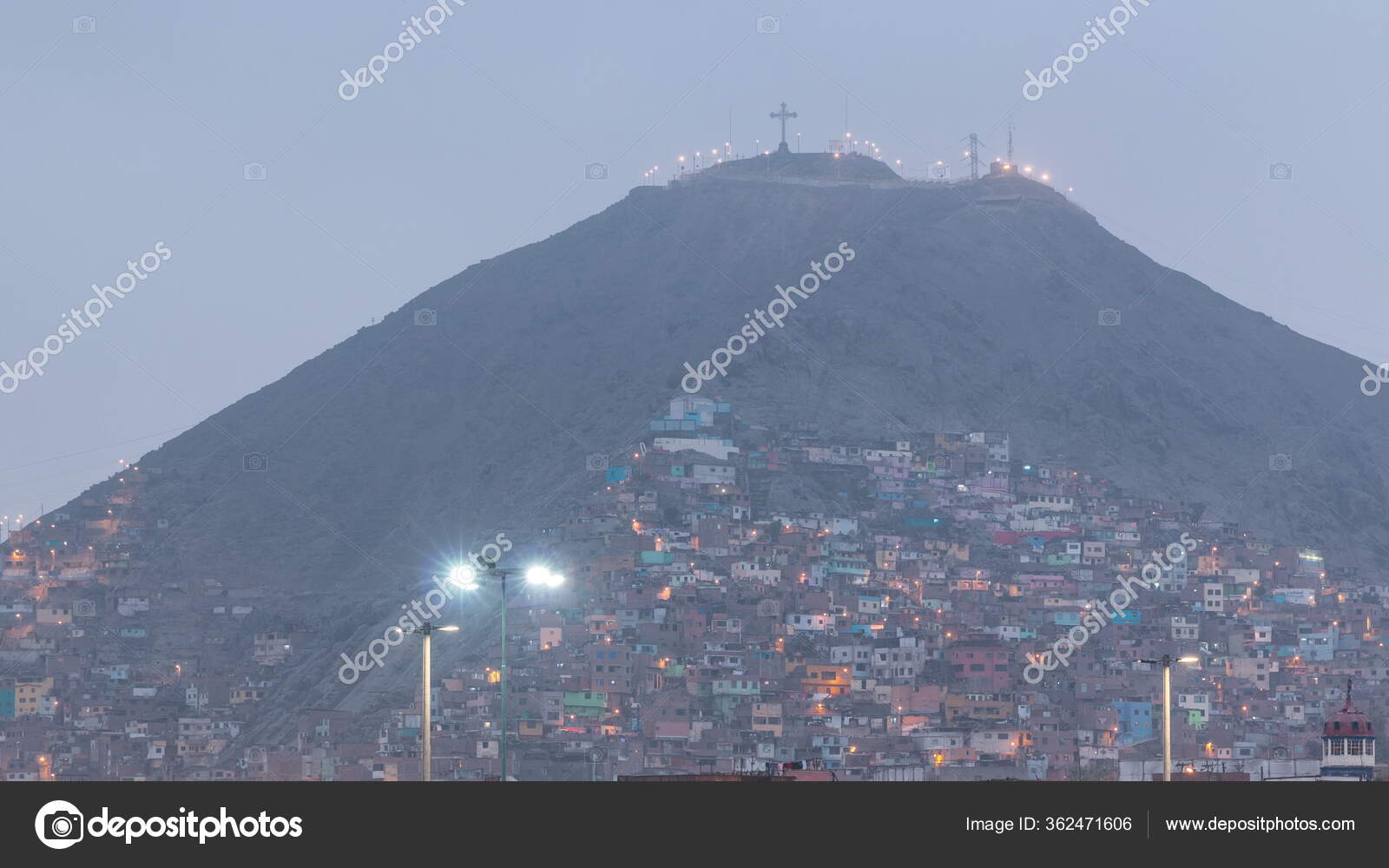 Slums Slope Hill San Cristobal Northern Side River Rimac Day Stock ...