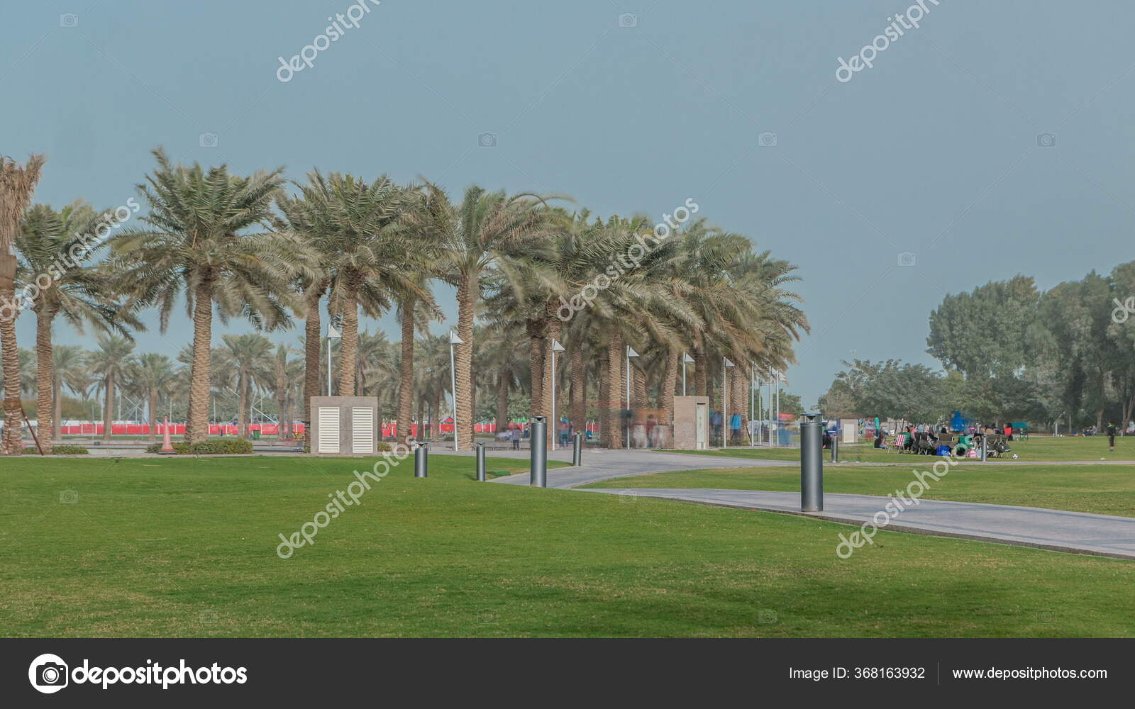 Palms Mia Park Timelapse Located One End Seven Kilometers Long – Stock ...